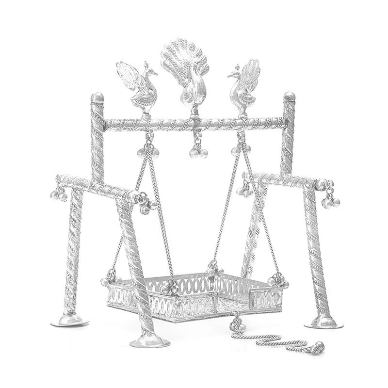 Pure Silver Swing For Baby Krishna - Silver Palace
