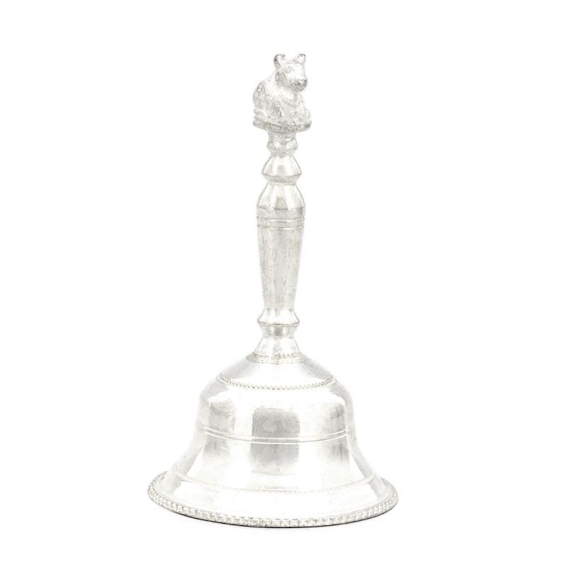 925 Pure Silver Bell With Cow For Pooja Mandir - Silver Palace