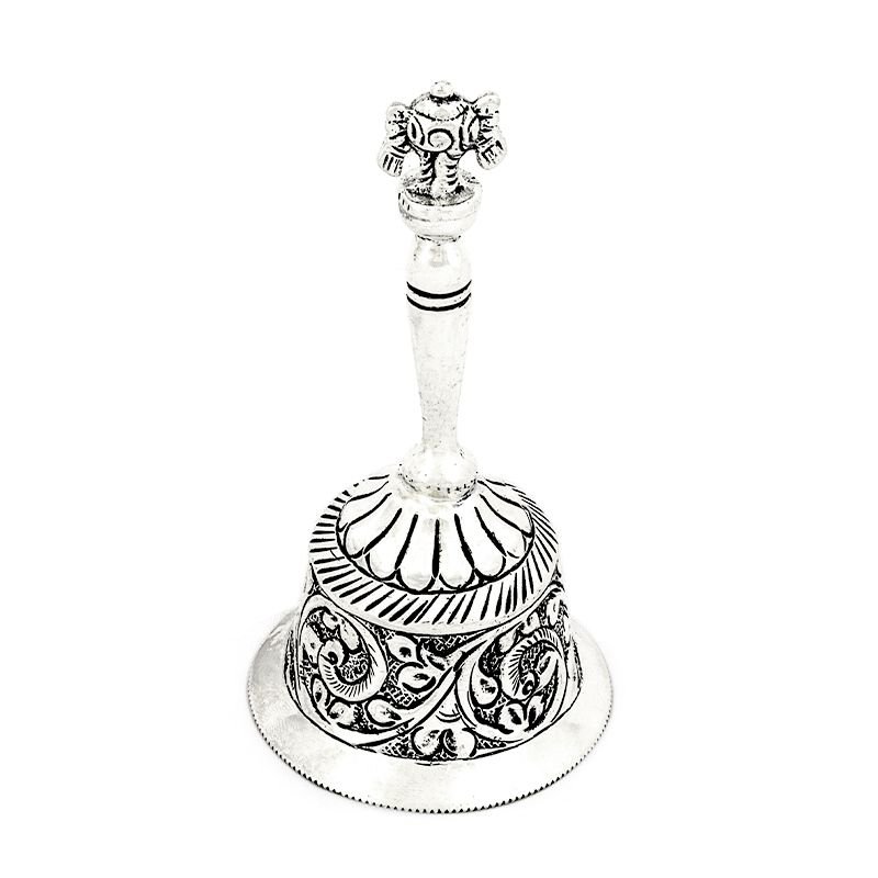 925 Pure Silver Pooja Bell With Sangu Chakram - Silver Palace