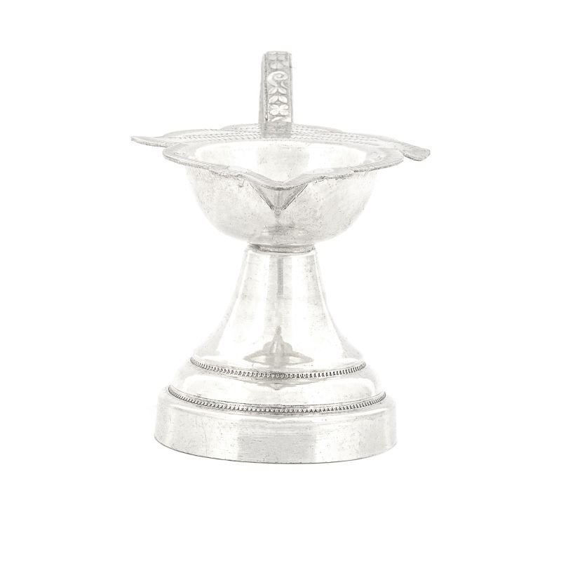 925 Pure Silver Karpuram Arathi Vilaku - Silver Palace