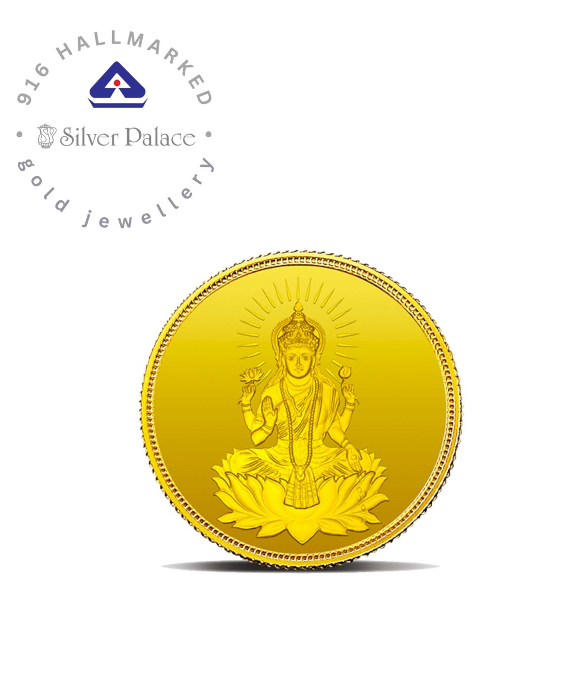 22ct Gold & Lakshmi Motif Coin - Silver Palace