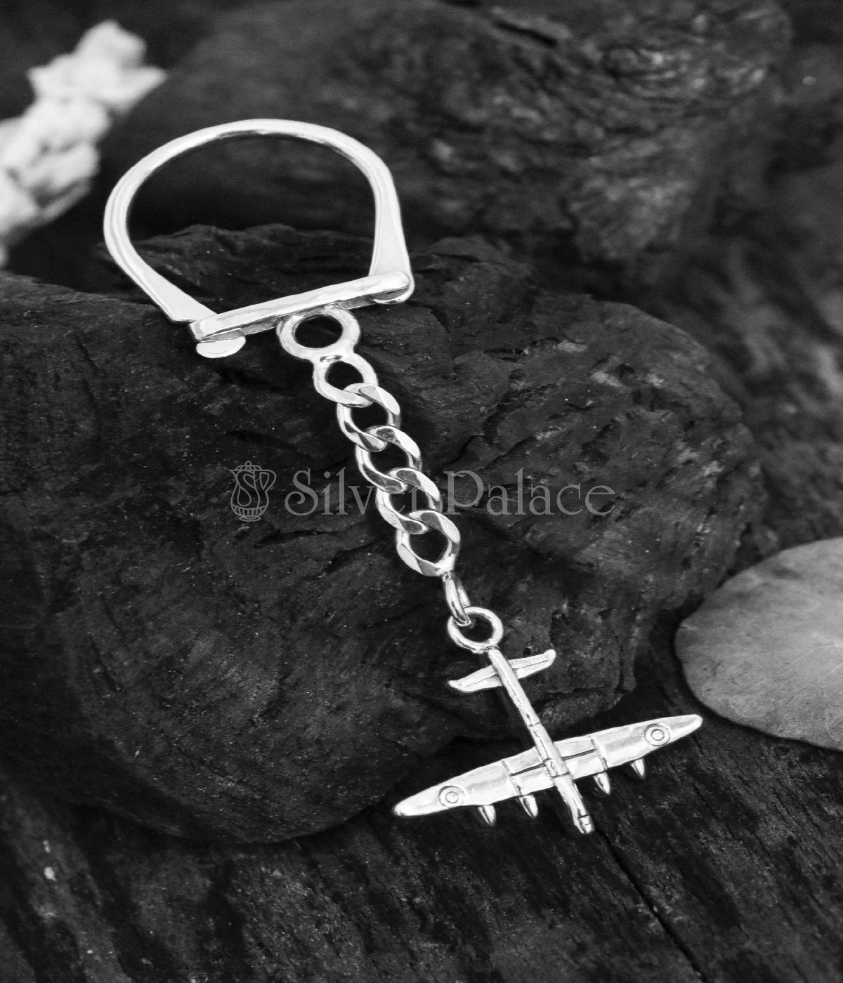 Silver Aeroplane Keychain - Silver Palace
