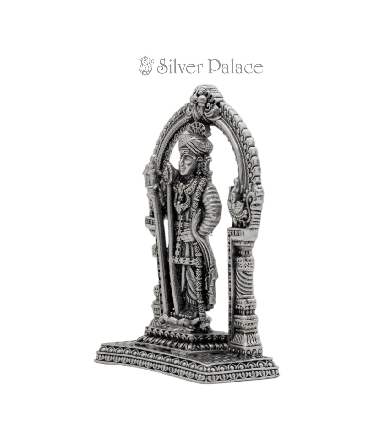 Sterling Silver Lord Murugan Statue - Silver Palace