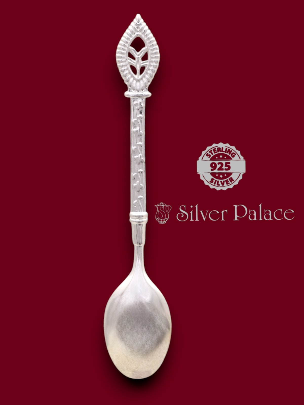 925 Pure Silver Flower Shape Design Spoon For Your Kids - Silver Palace