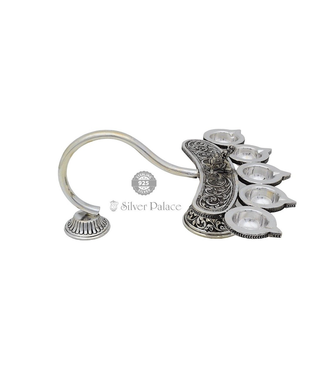 925 Pure Silver Pancha Arthi For Pooja - Silver Palace