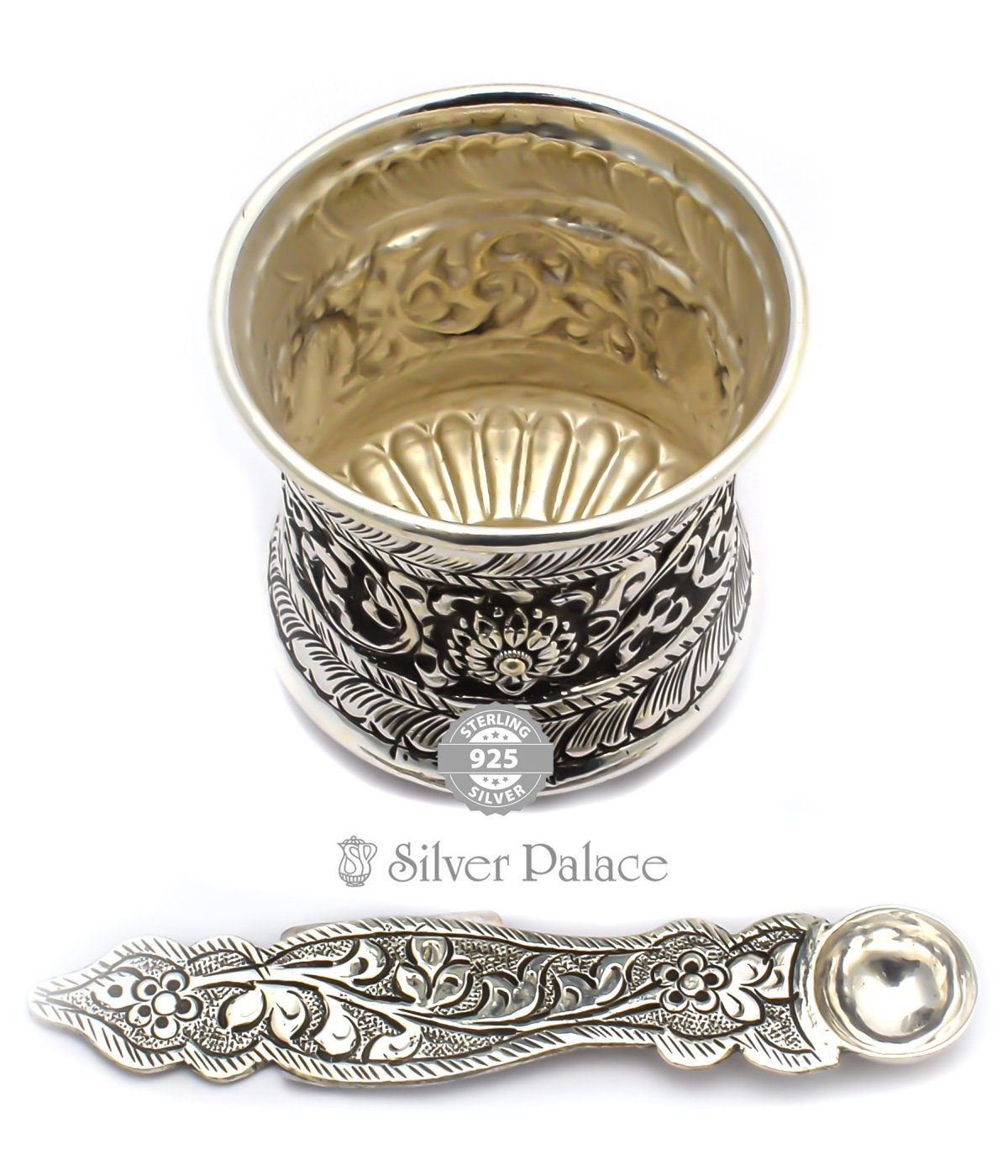 Silver Panchapatram Set 92.5 Silver For All Pooja Purpose - Silver Palace