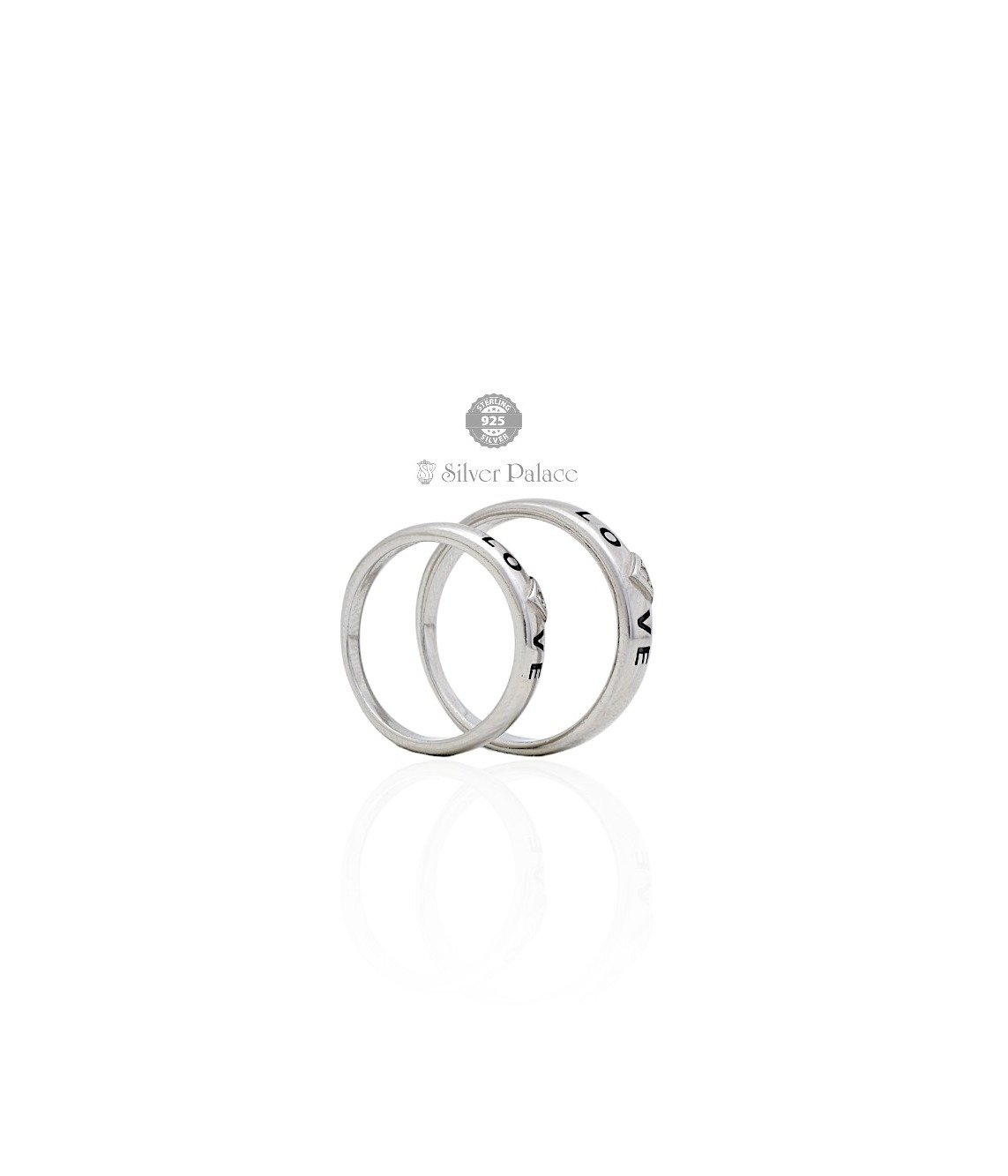 925 Sterling Silver Couple Rings Combo For Valentines Day - Silver Palace