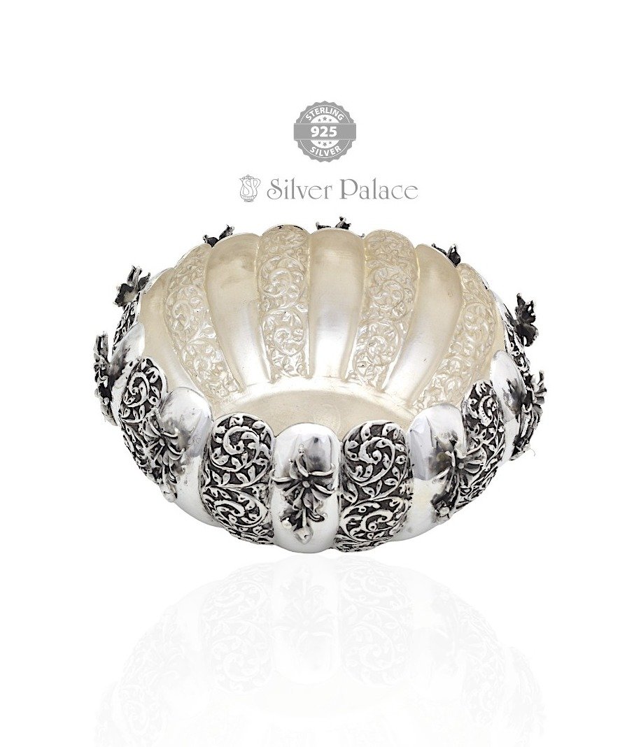 925 Pure Silver Handcrafted Bowl – Elegant Silver Bowl For Serving ...