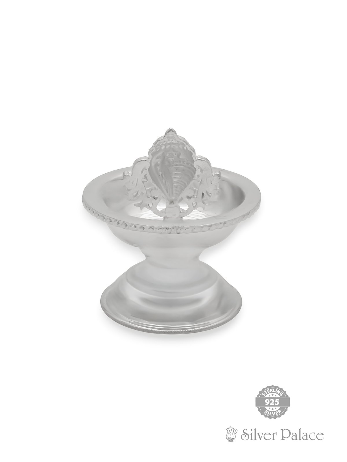 925 Sterling Silver Sangu ,sakkaram Lamps For Pooja - Silver Palace