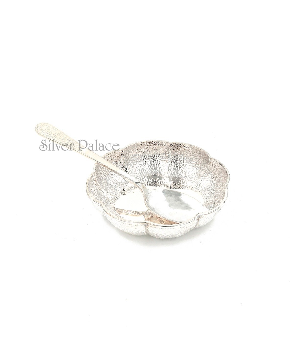 92.5 Pure Silver Pumpkin Shape Meal Plate Set - Silver Palace