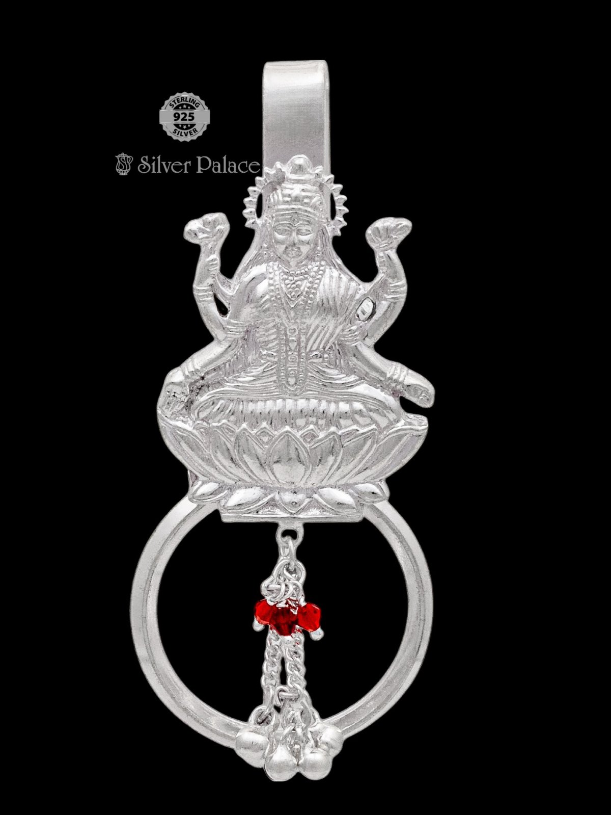 925 Pure Silver Lakshmi With Beads Hip Key Chain For Mens And Womens ...