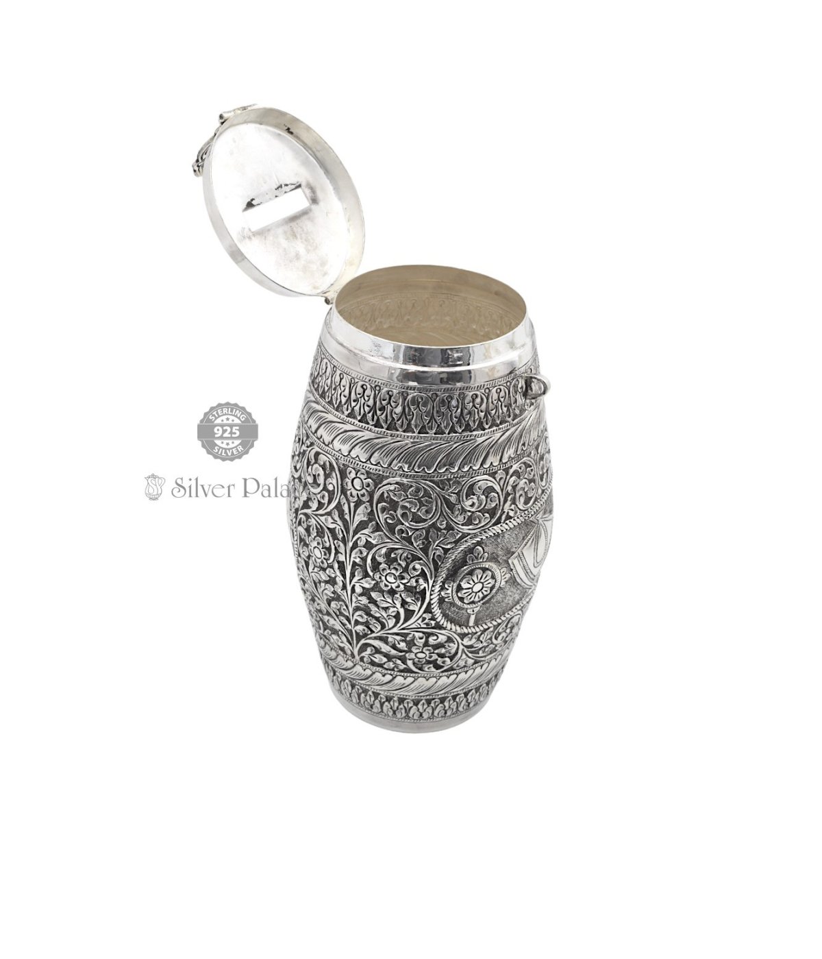 92.5 Silver Sangu Chakkaram Hundial For Pooja Antic Finish - Silver Palace