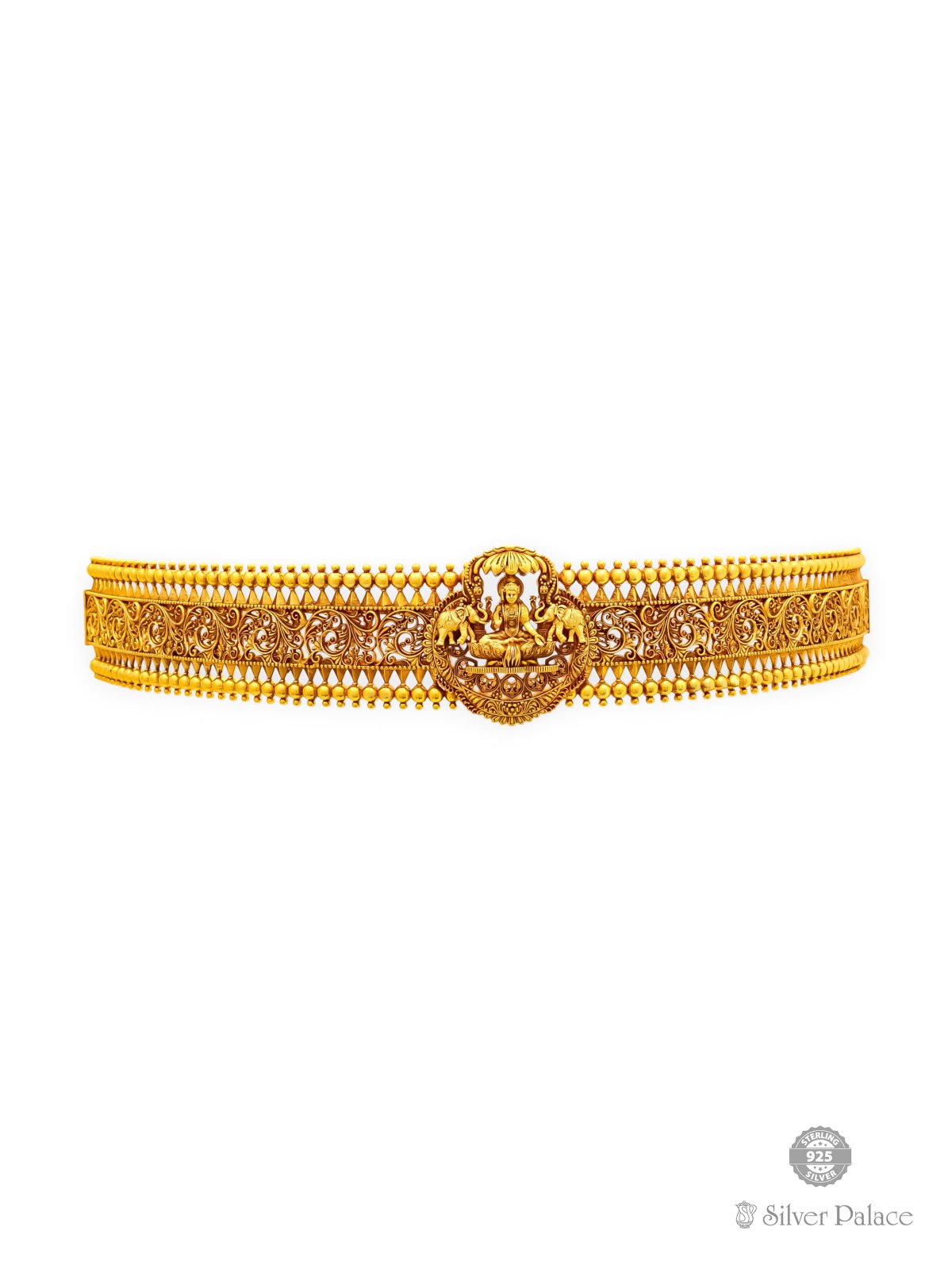 925 Silver Gold Polished Lakshmi Motif Ottiyanam For Wedding Anite ...