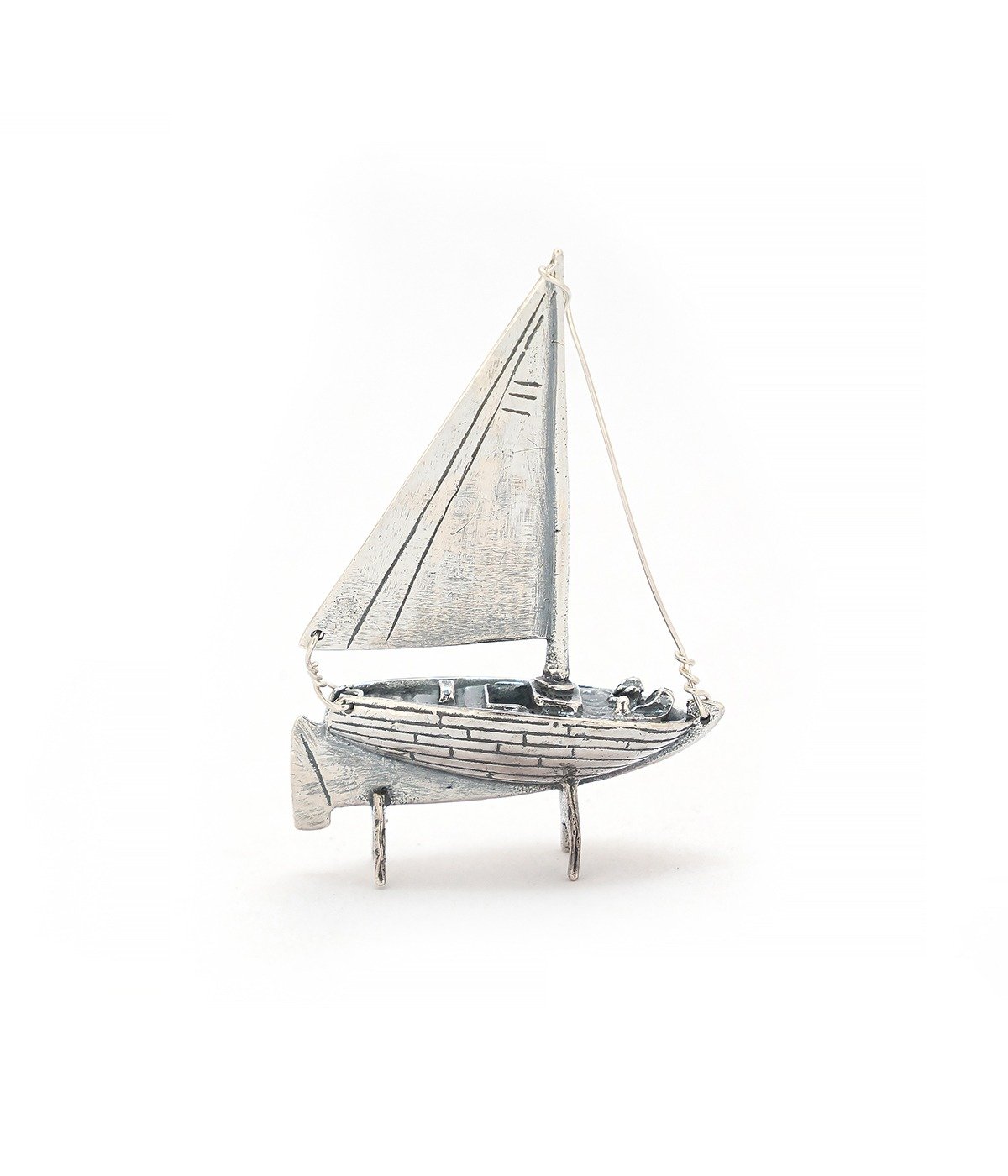 92.5 Sterling Silver Sailing Miniature Boat For Gift - Silver Palace