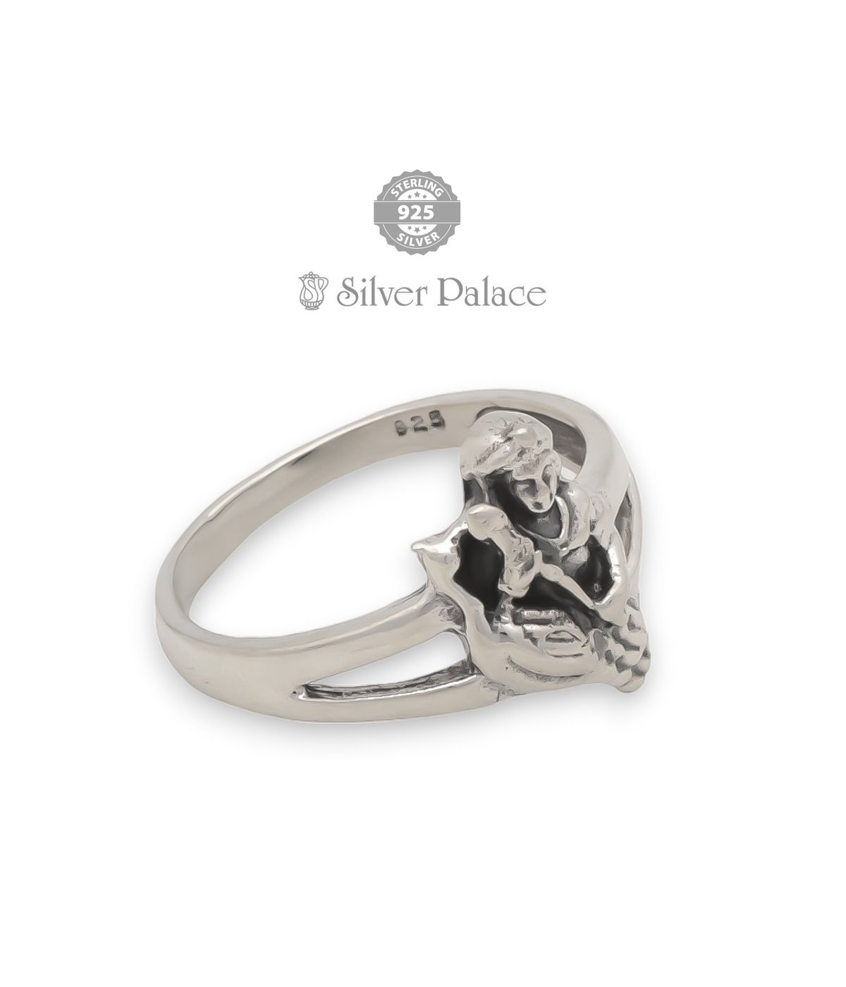 Silver Radhe Collection Murugan With Peacock Design Ring For Men ...