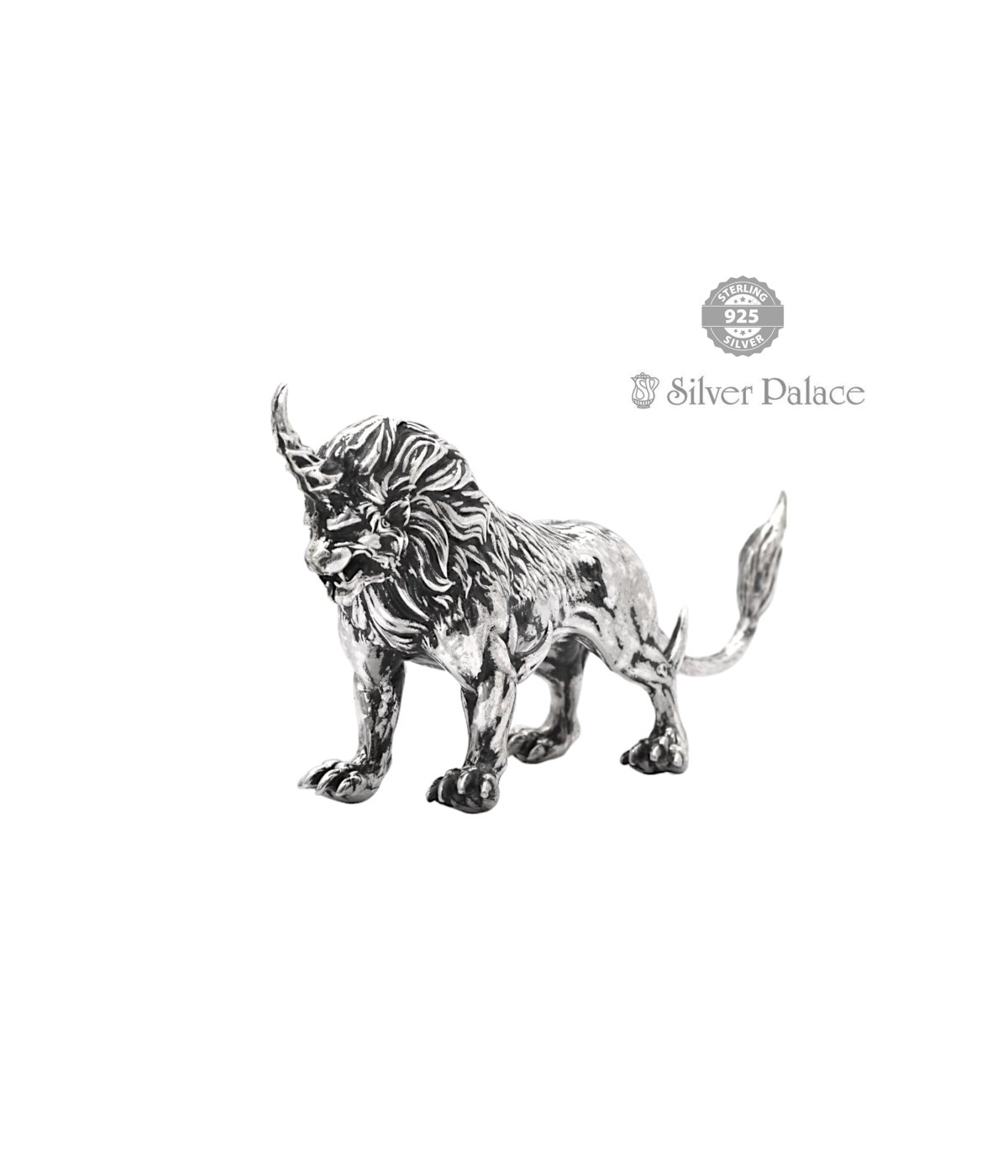 92.5 Pure Oxidized Silver Lion Idols For Kids Gift Avida Collection ...