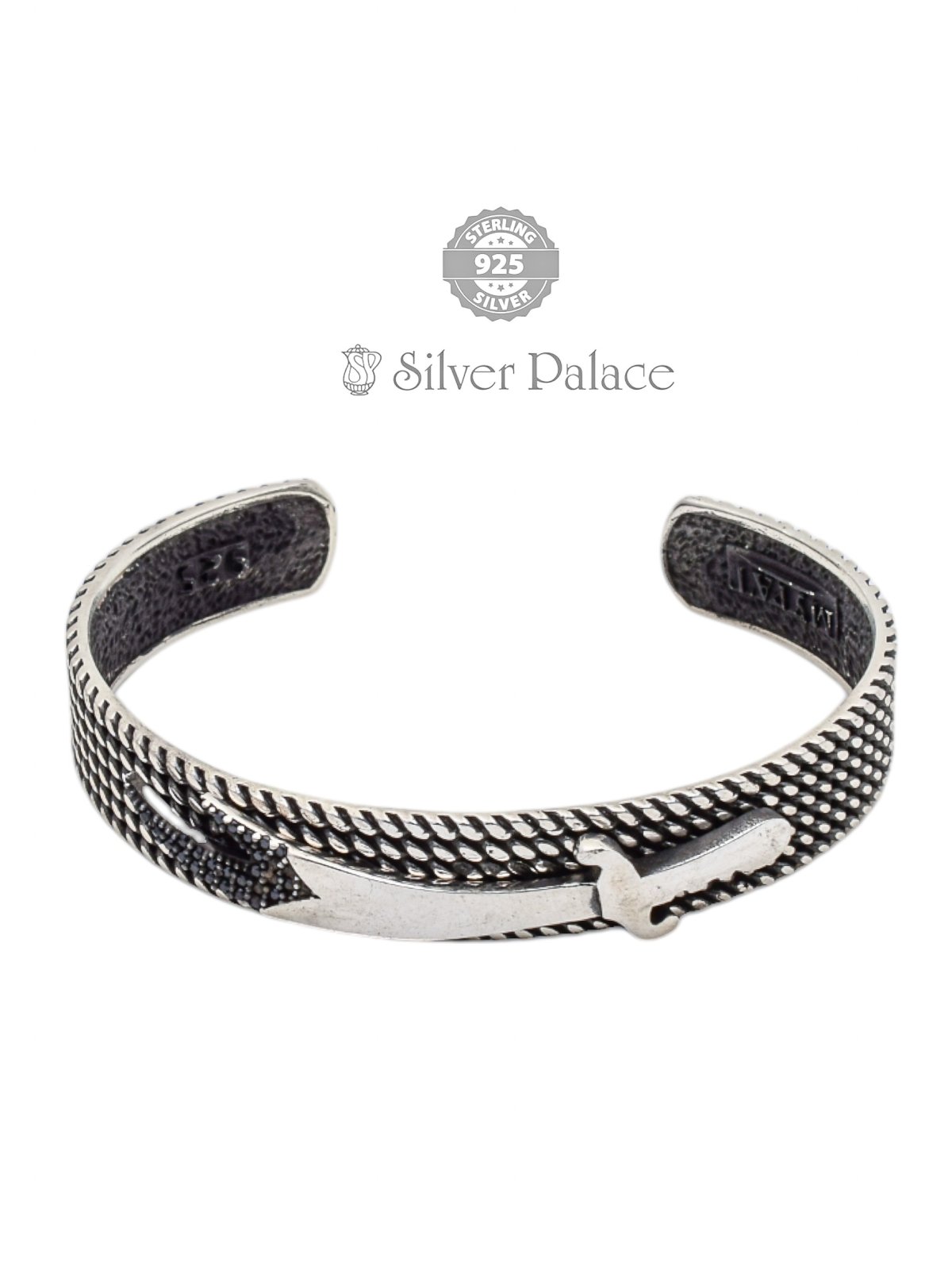 925 Sterling Silver "jai Mata Di" Kada For Mens Maan Collection ...