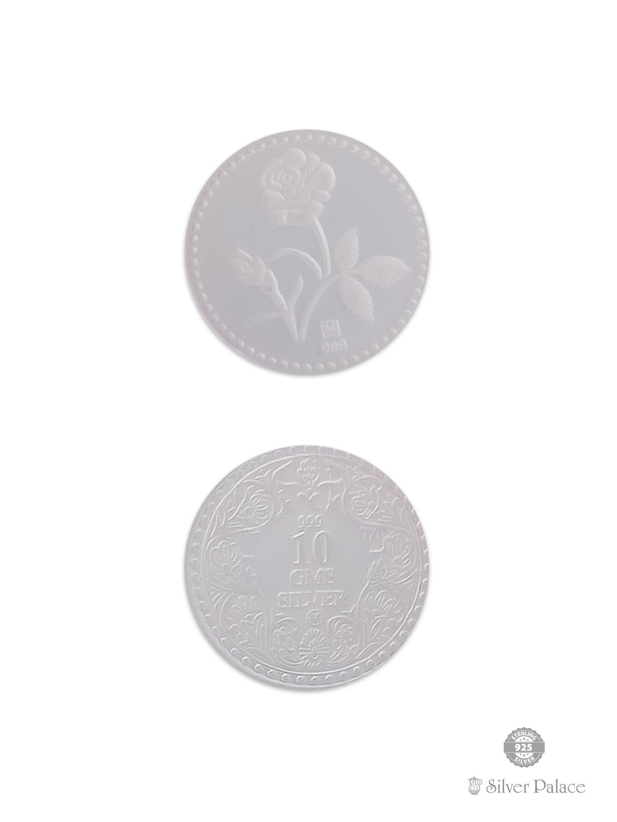 999 Silver Floral Design Welcome Gift Coin For Good Ceremonies - Silver ...