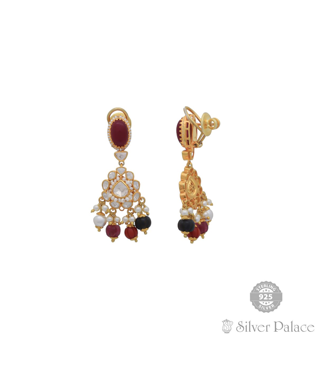 Silver Anite Collection Multicolor Stone Flower Necklace For Women ...