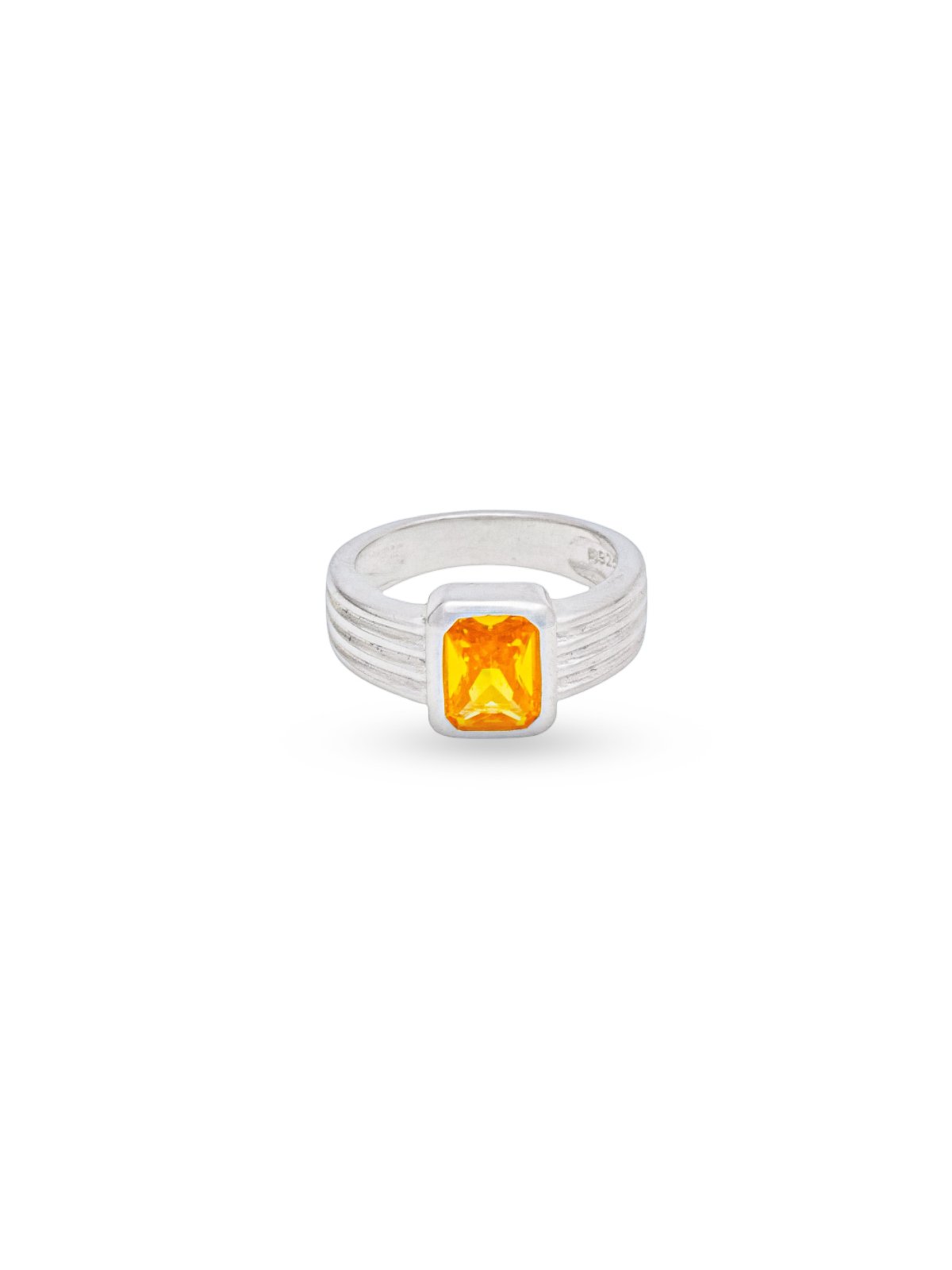 925 Sterling Silver Line With Yellow Stone Rashi Ring For Men And Women ...