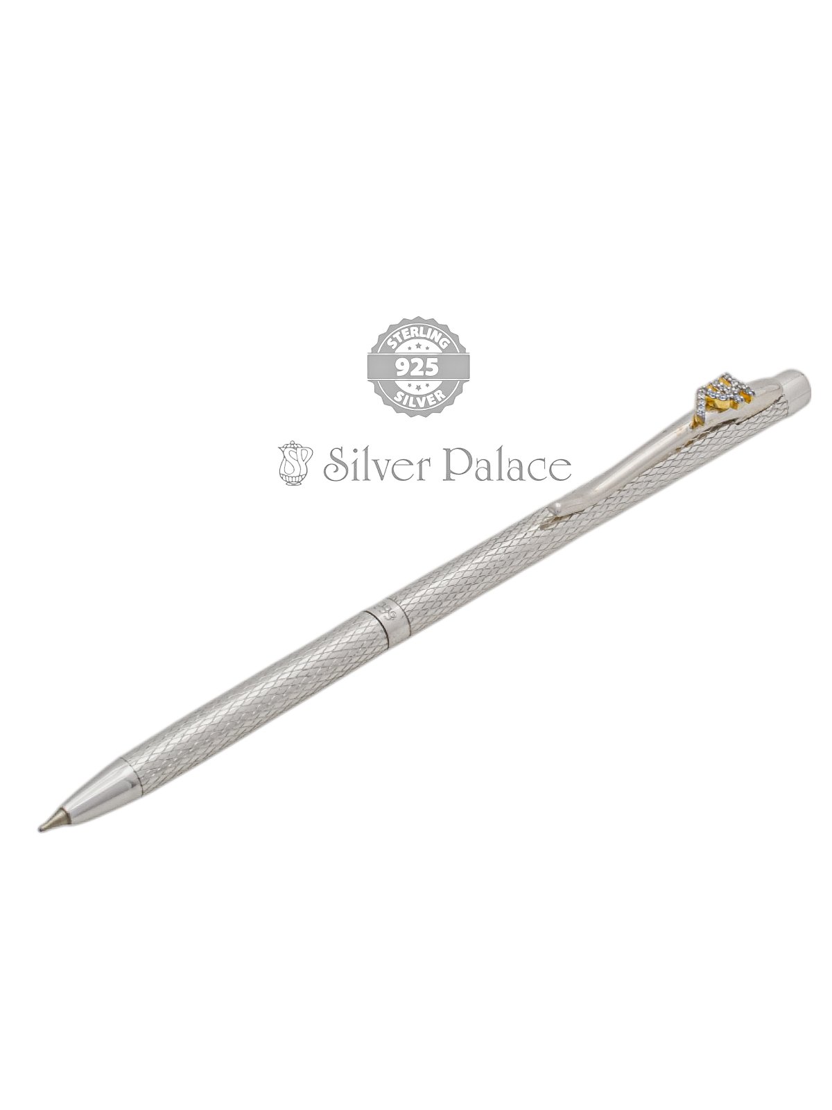 92.5 Pure Silver Ballpoint Pen Bis Hallmarked Ink Color-blue - Silver ...