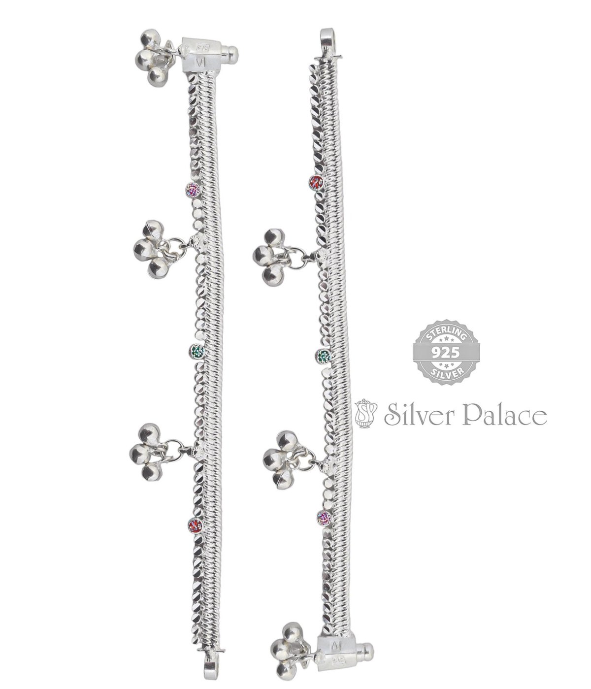 Pure Silver Handmade Screw Back Anklets For Kids - Silver Palace