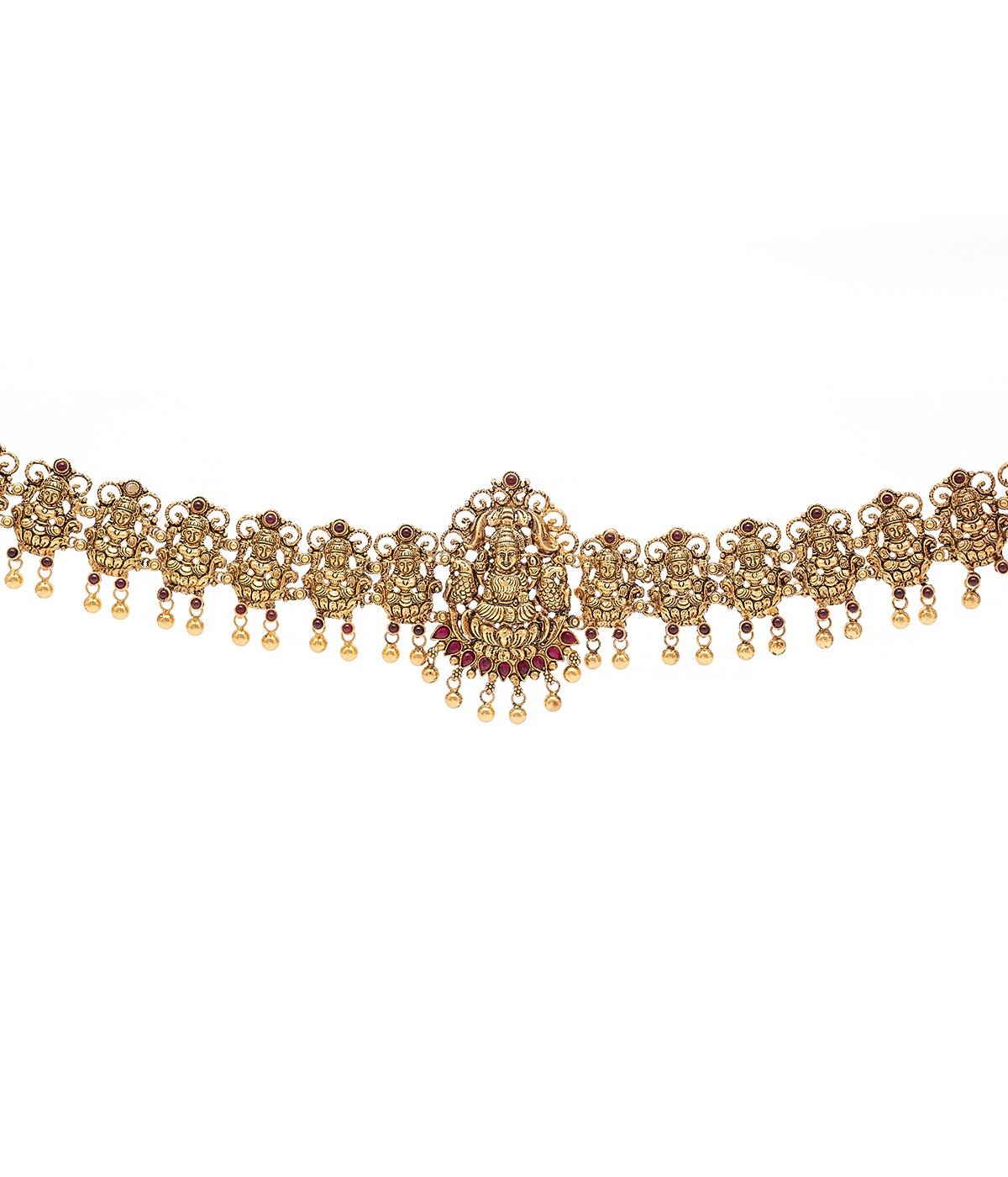 Silver Anite Collection Gold Polished Lakshmi Design Pink Stone Studed ...