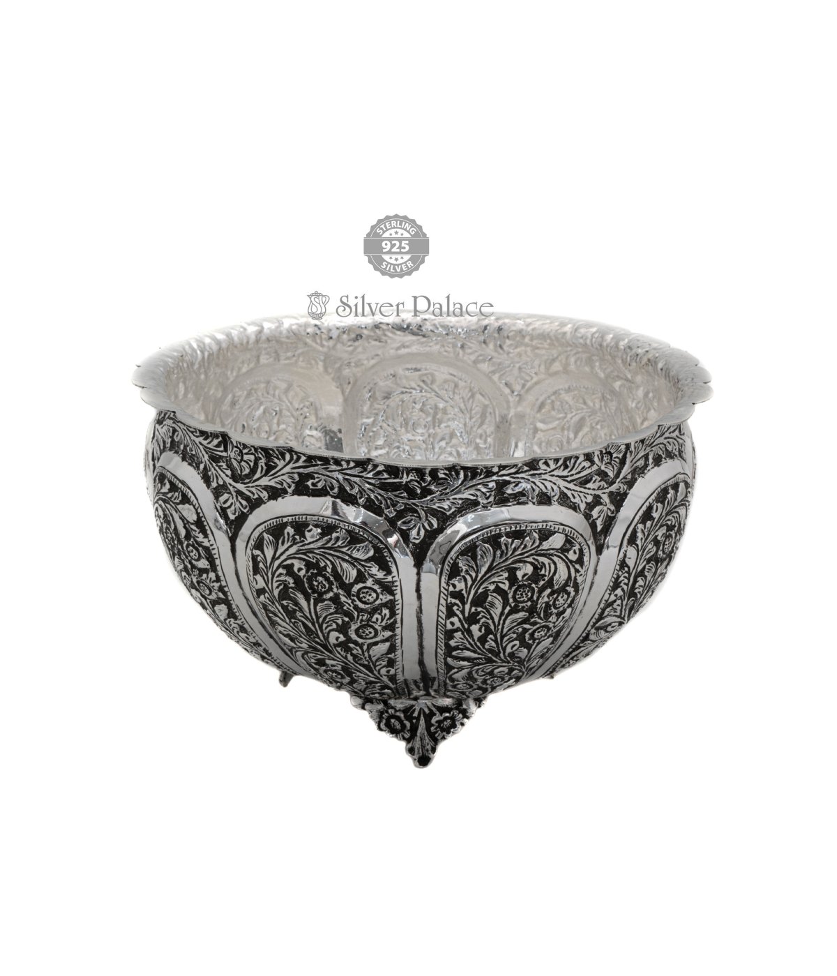 925 Antic Finish Round Shape Fruit Bowl For Dining - Silver Palace
