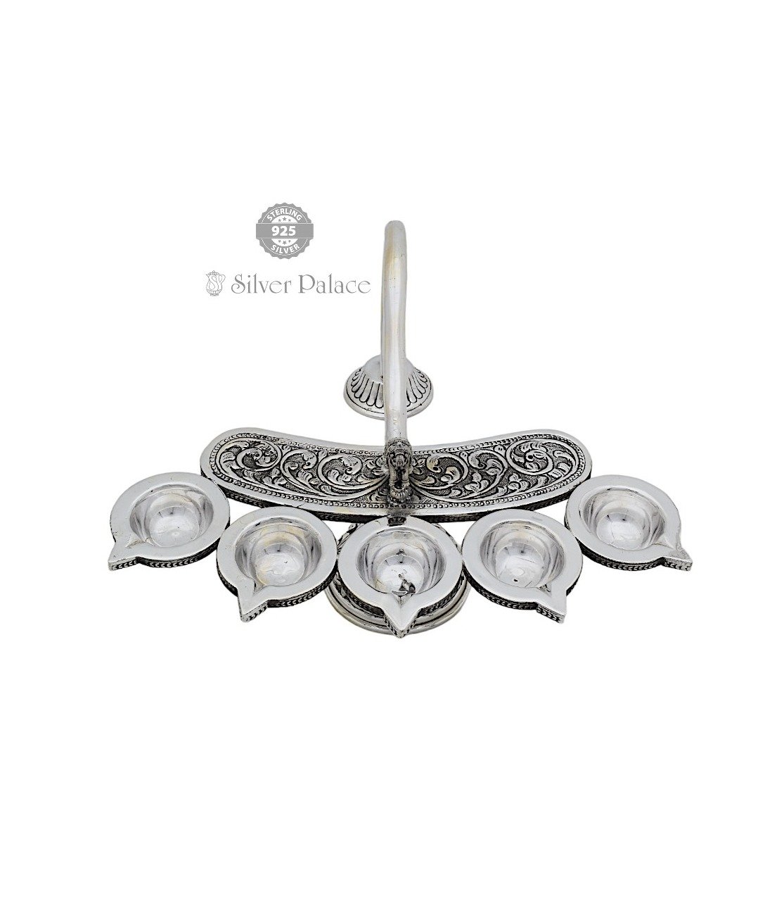 925 Pure Silver Pancha Arthi For Pooja - Silver Palace