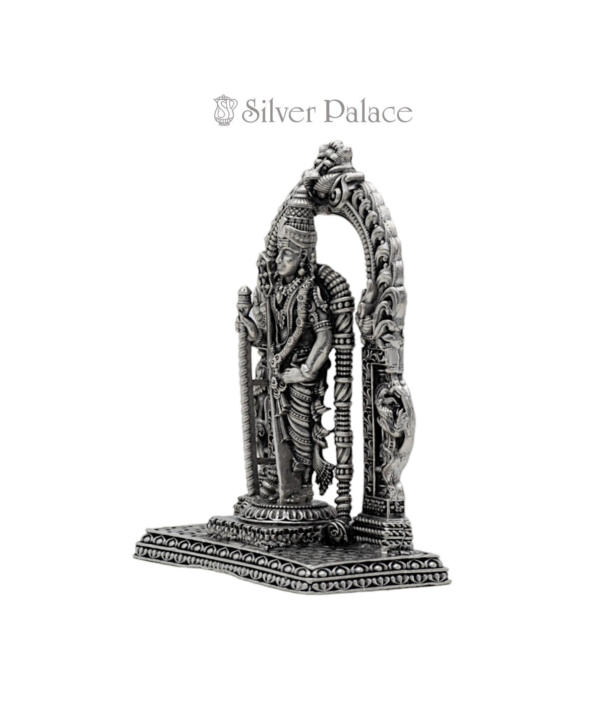 Sterling Silver Lord Murugan Statue - Silver Palace