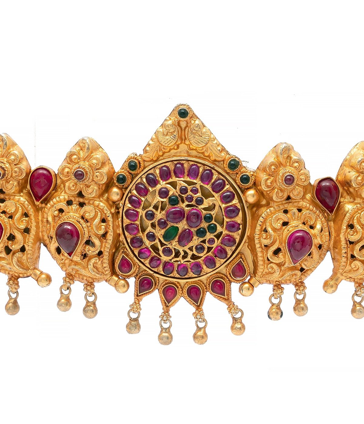 Silver Anite Collections Gold Polished Kundan Stone Design Ottiyanam ...