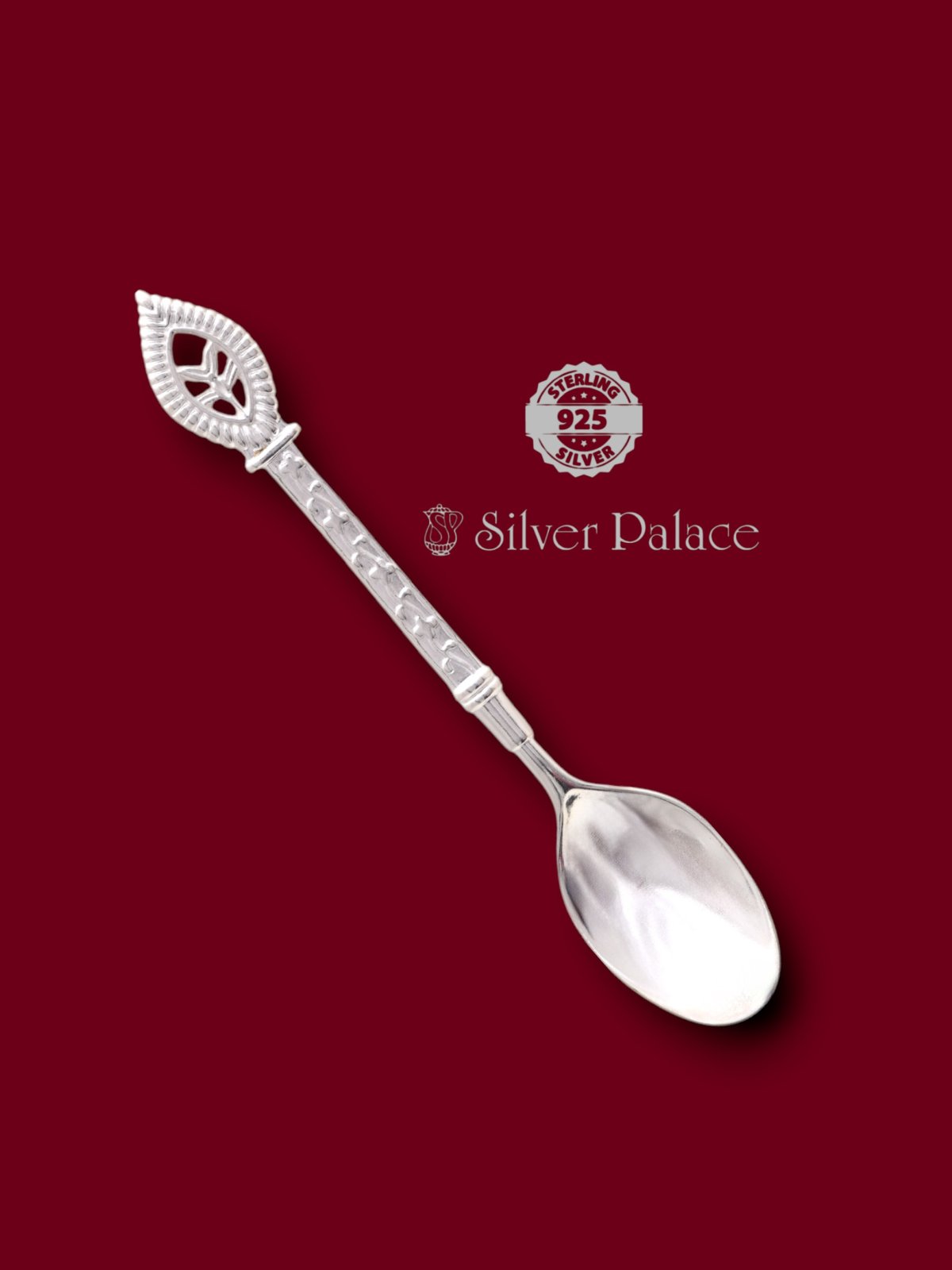 925 Pure Silver Flower Shape Design Spoon For Your Kids - Silver Palace