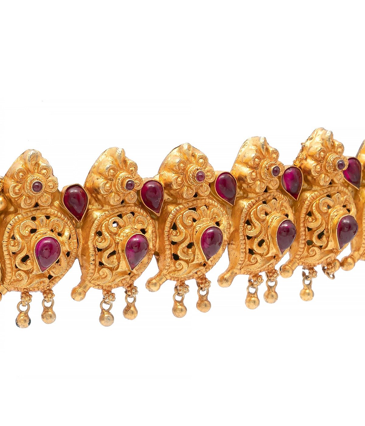 Silver Anite Collections Gold Polished Kundan Stone Design Ottiyanam ...