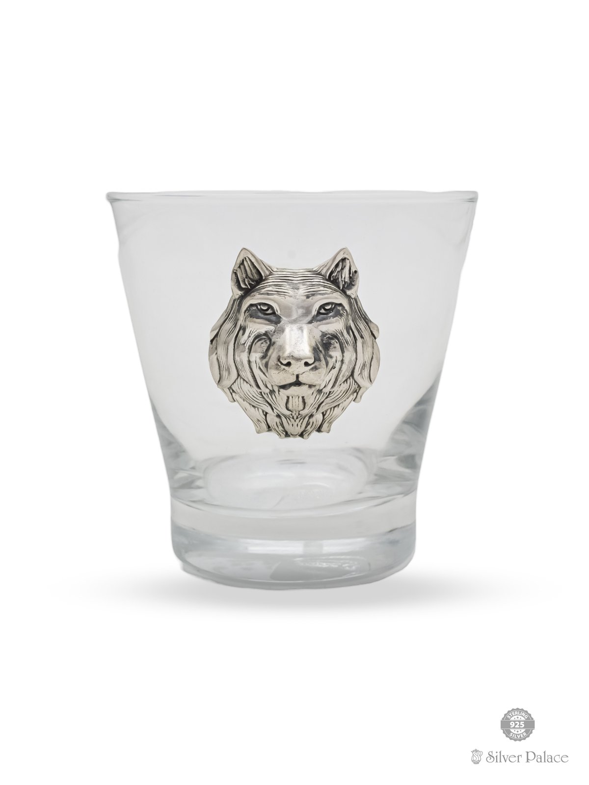 925 Silver Wolf Head Design Wine Glass For Luxury Gifting - Silver Palace