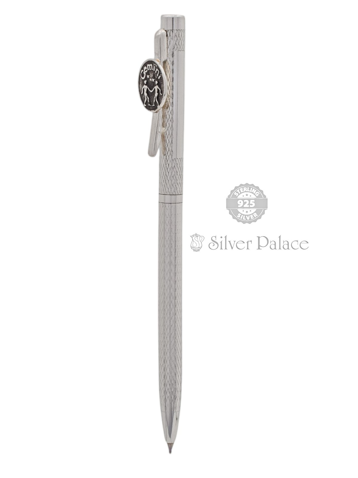 999 Pure Silver Gemini Zodiac Sign Ballpoint Pen For Gifting - Silver ...
