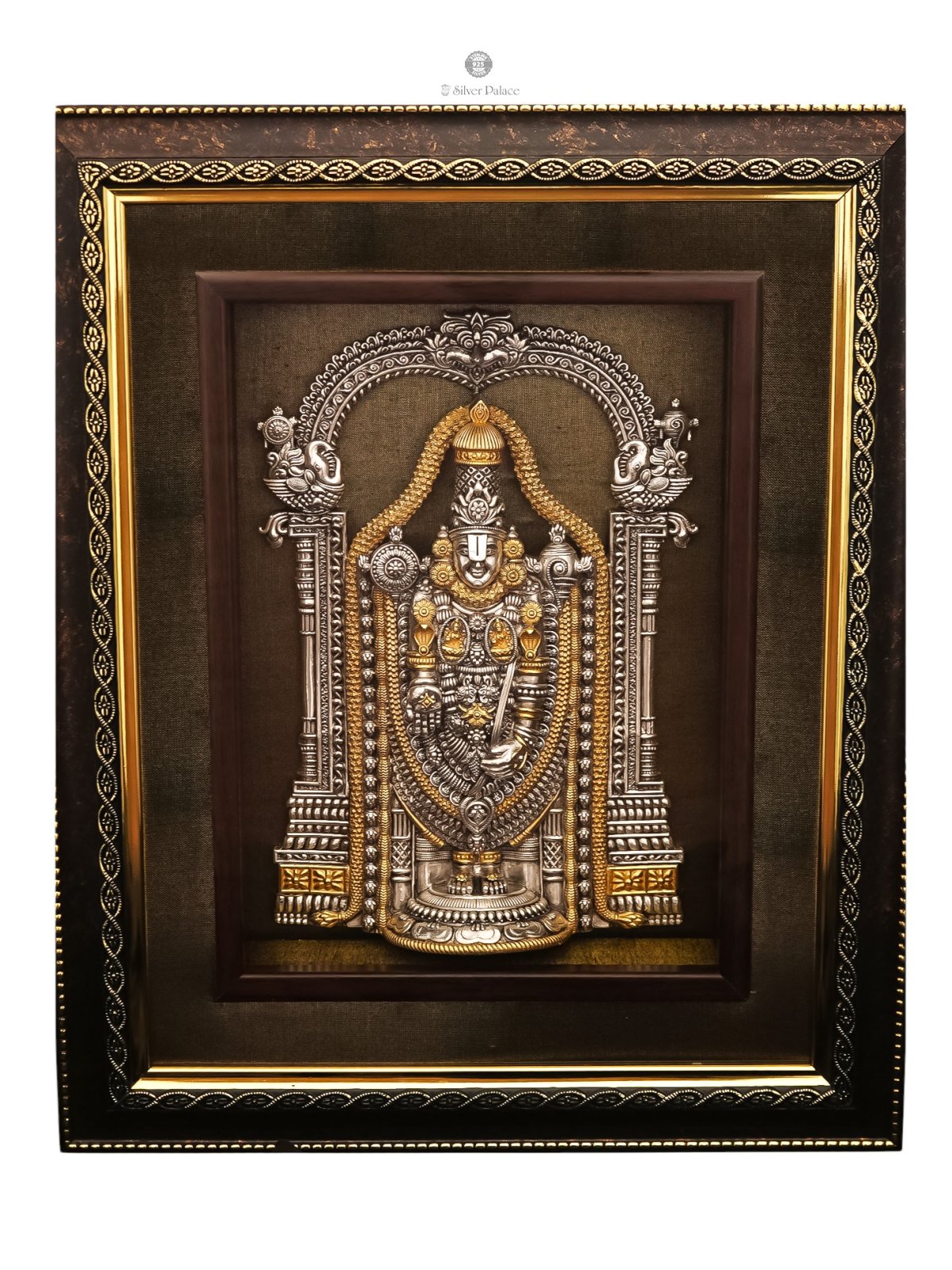 925 Sterling Silver Gold Polished Tirupati Balaji Idol Photo Frame ...