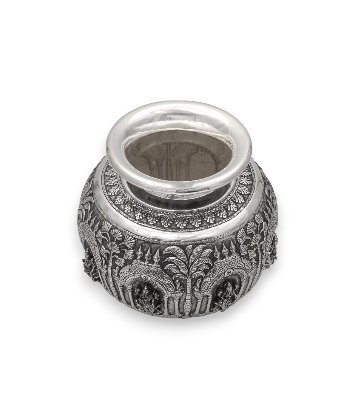 925 Oxidised Silver Handmade Kudam For Pooja And Multi-purpose - Silver ...