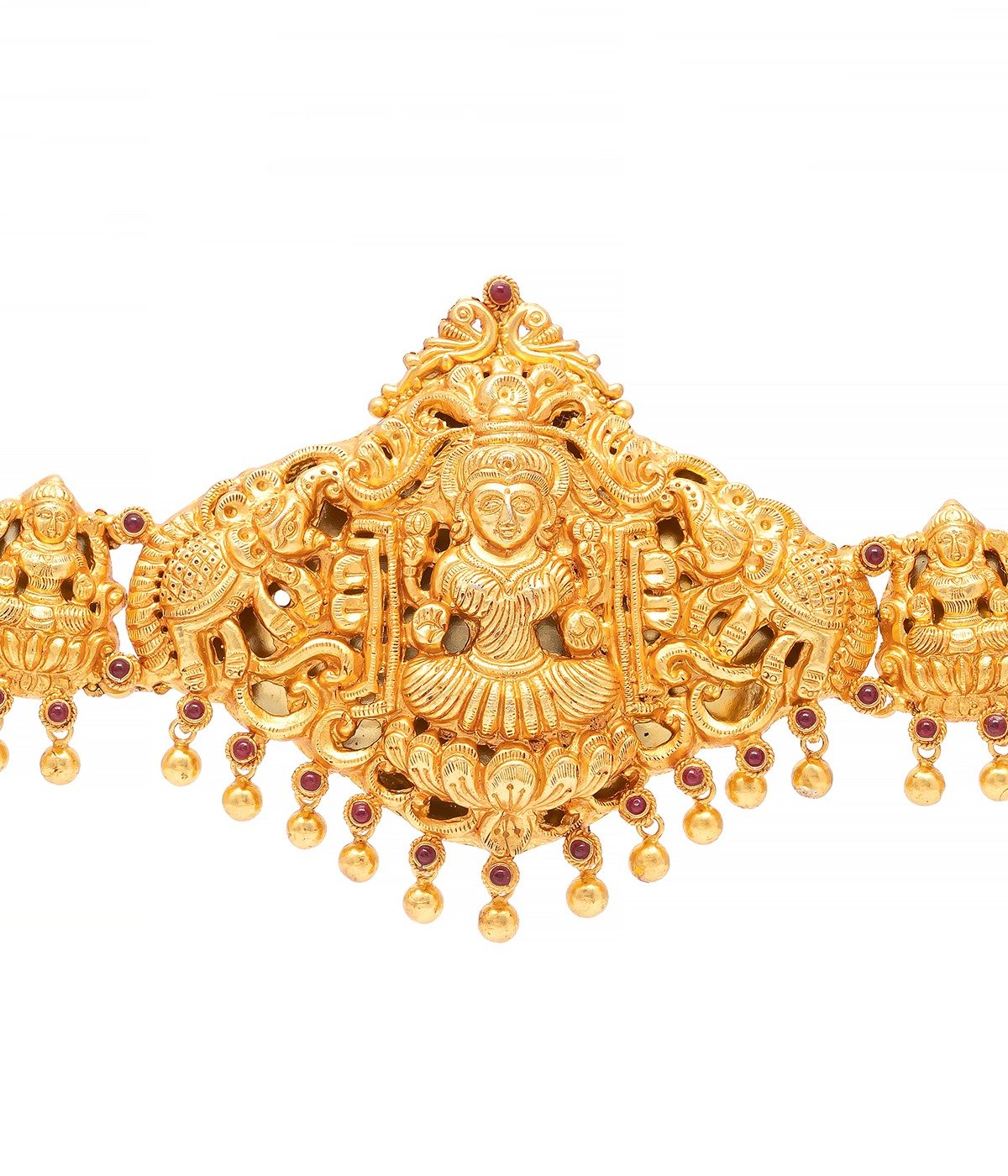 Silver Anite Collection Gold Polished Lakshmi Design Ottiyanam For ...
