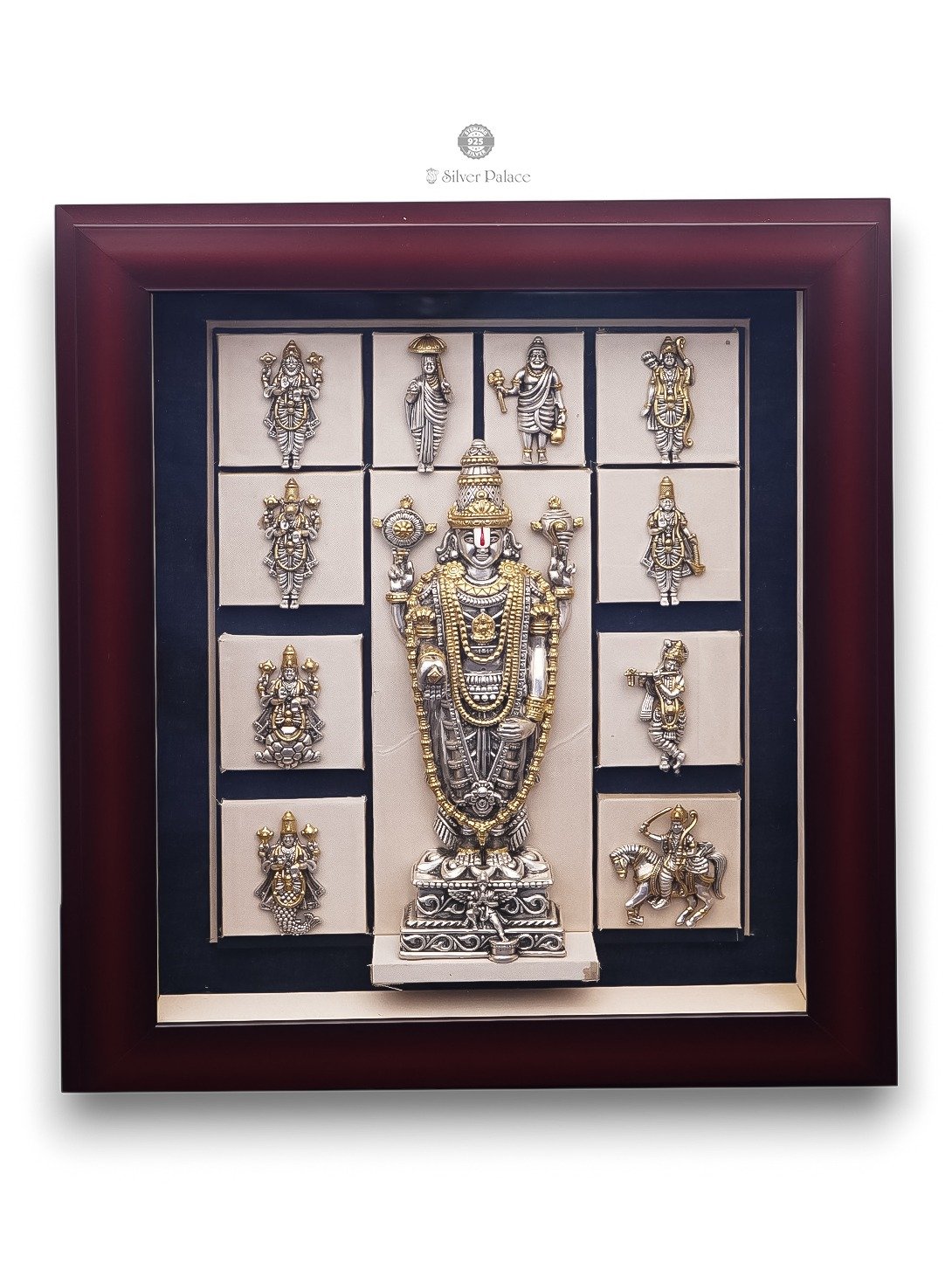 925 Silver Gold Polish Danda Balaji With Astalakshmi & Dasavatharam ...