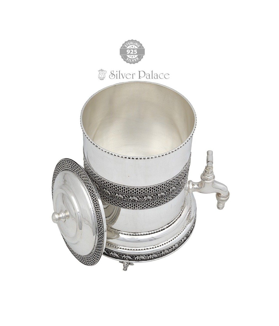 Oxidised Silver Locking Water Tank For Home Decor - Silver Palace