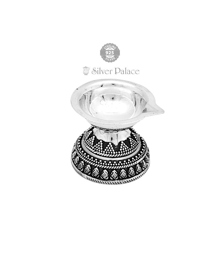 92.5 Pure Silver Lamp For Pooja - Silver Palace