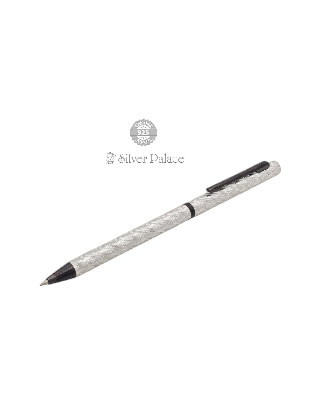 92.5 Pure Silver Roller Ballpoint Pen Writing Instrument - Silver Palace