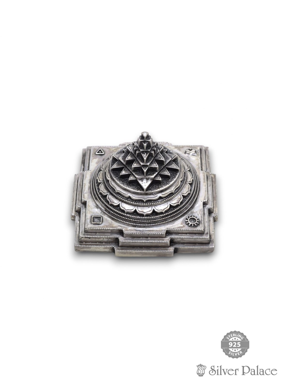 925 Sterling Silver Shree Yantra ( Maha Meru ) Lc Statue Decorative ...