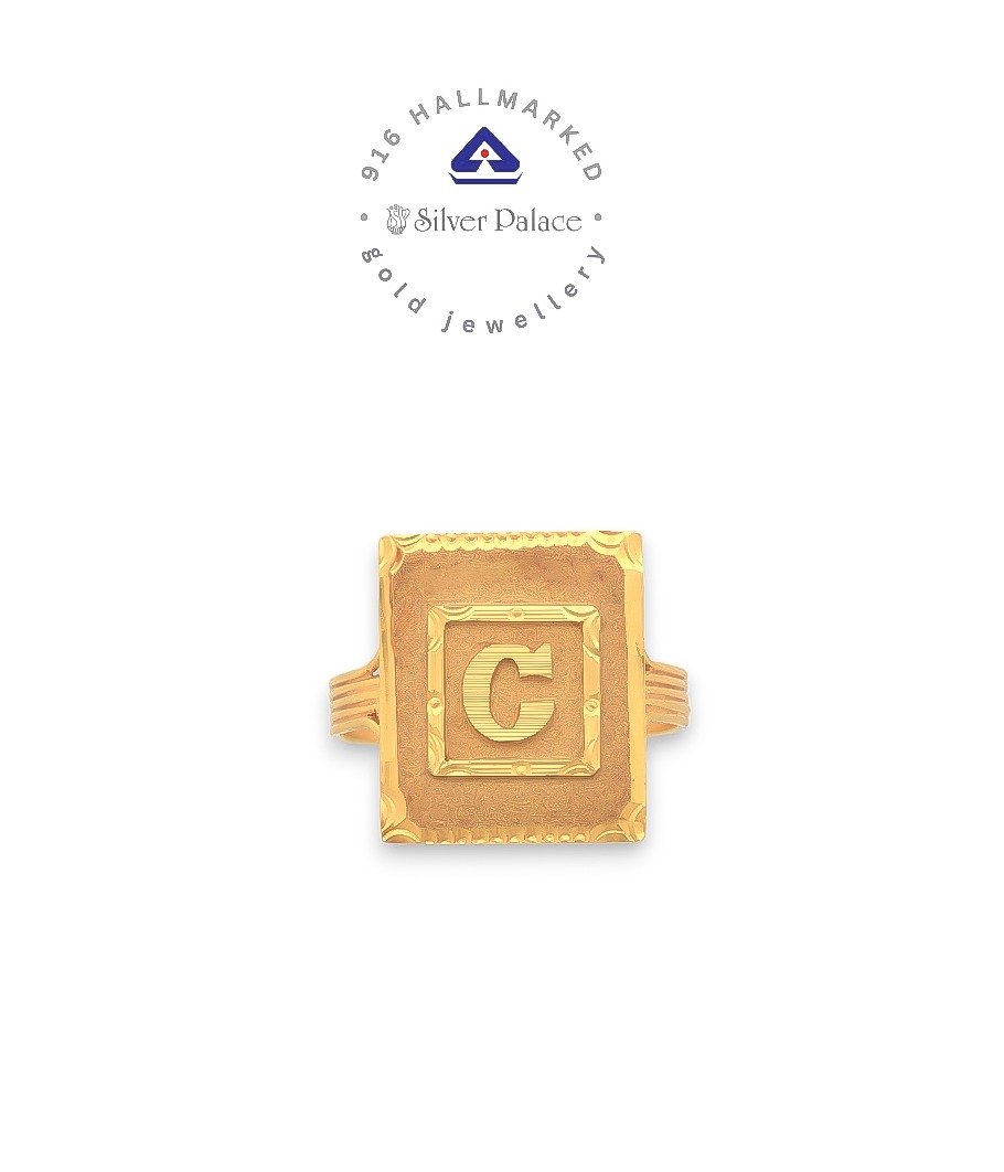 Kanche Collections C Letter Design With Gold Ring For Mens & Boys ...
