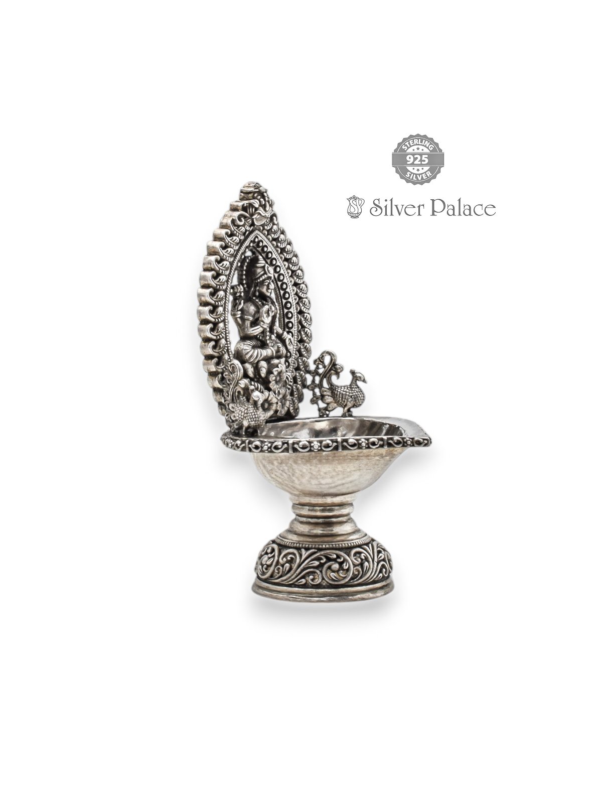 Oxidised Lc Lakshmi Lamp For Pooja - Traditional Oil Lamp For Worship ...