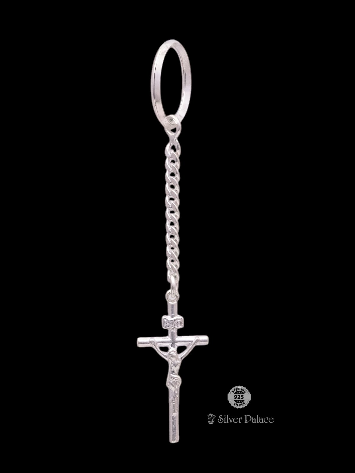 925 Pure Silver Cross Pendant Key Chain For Your Keys Make Divine ...