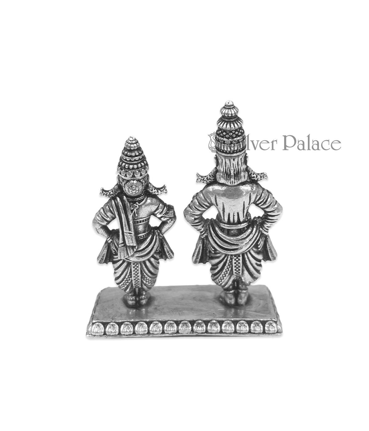 92.5 Oxidised Silver Vitthal Rukmani Idol Panduranga Statue - Silver Palace