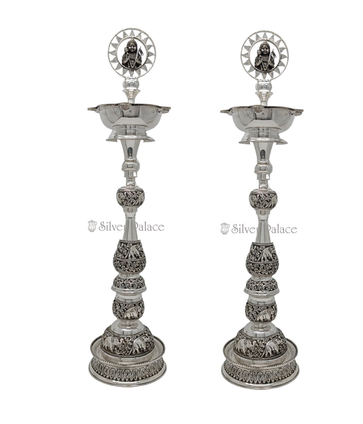 925 Sterling Silver Kuthuvilakku With Murugan Idol For Your Special ...