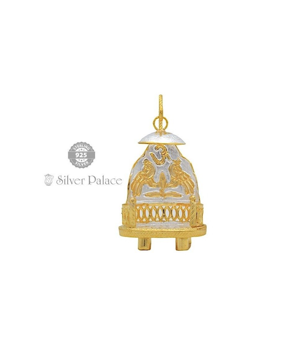 92.5 Streling Silver With Gold Plated Handcrafted Small Mandapam ...