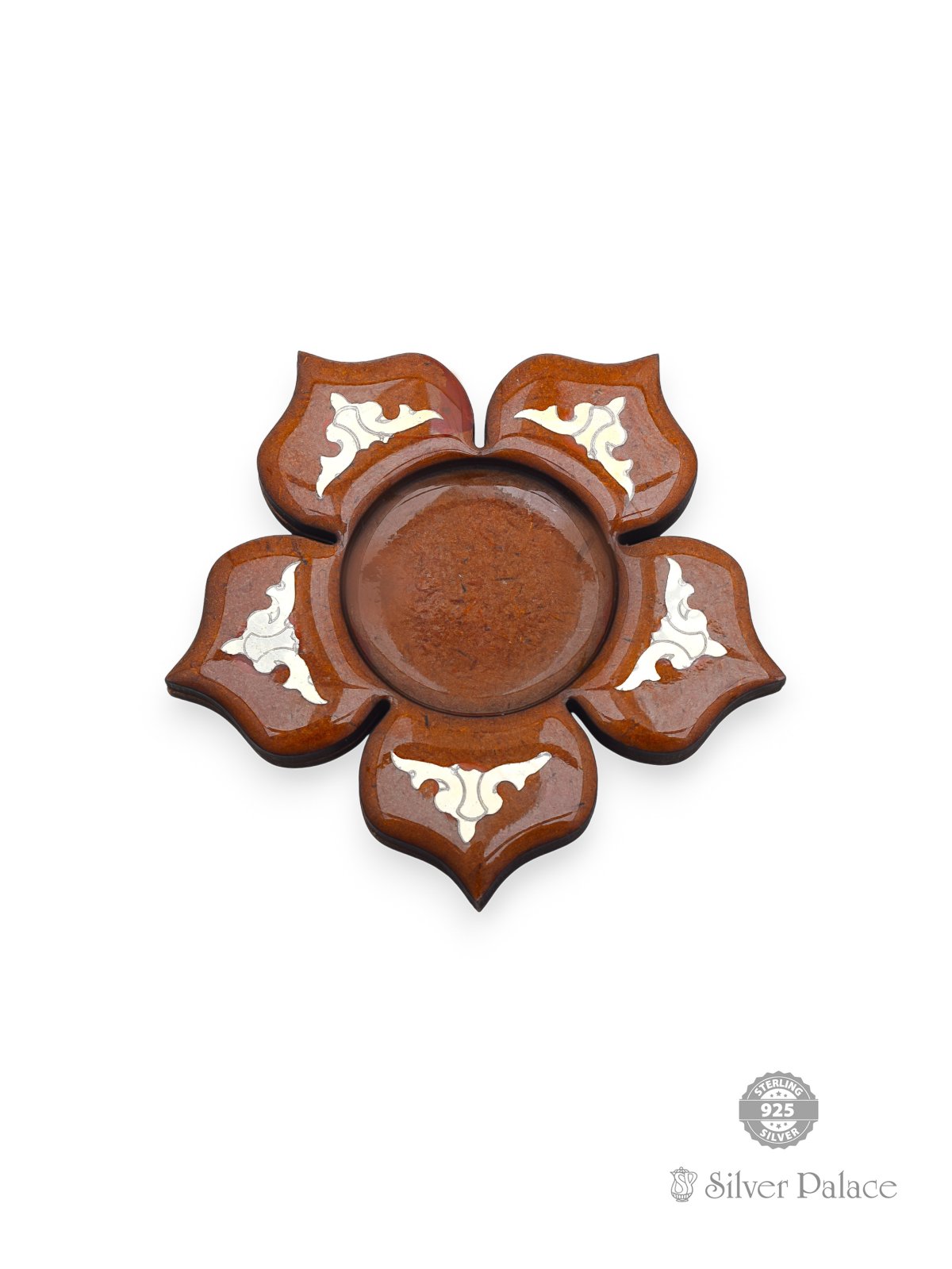 Wood Peetam With 925 Silver Ornaments For Pooja Sur Collection - Silver ...